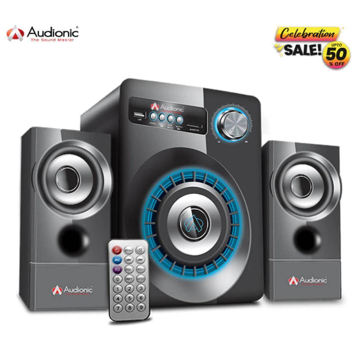 Audionic Max 230 Woofers With Remote Control Bluetooth Speakers - Leyjao.pk