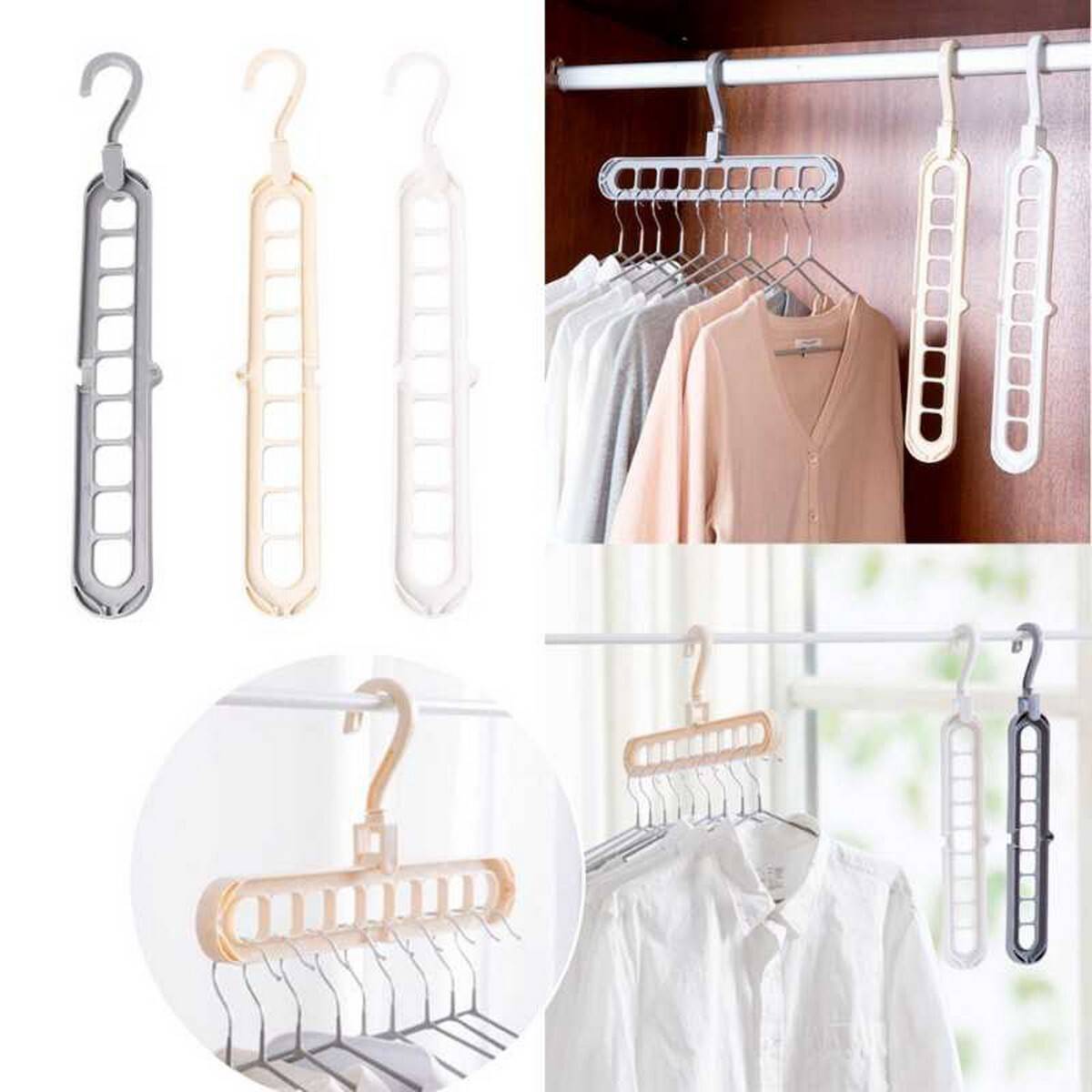 Multi port 360 Rotation Plastic Storage Clothes Hanger Cloths (1 PC ...